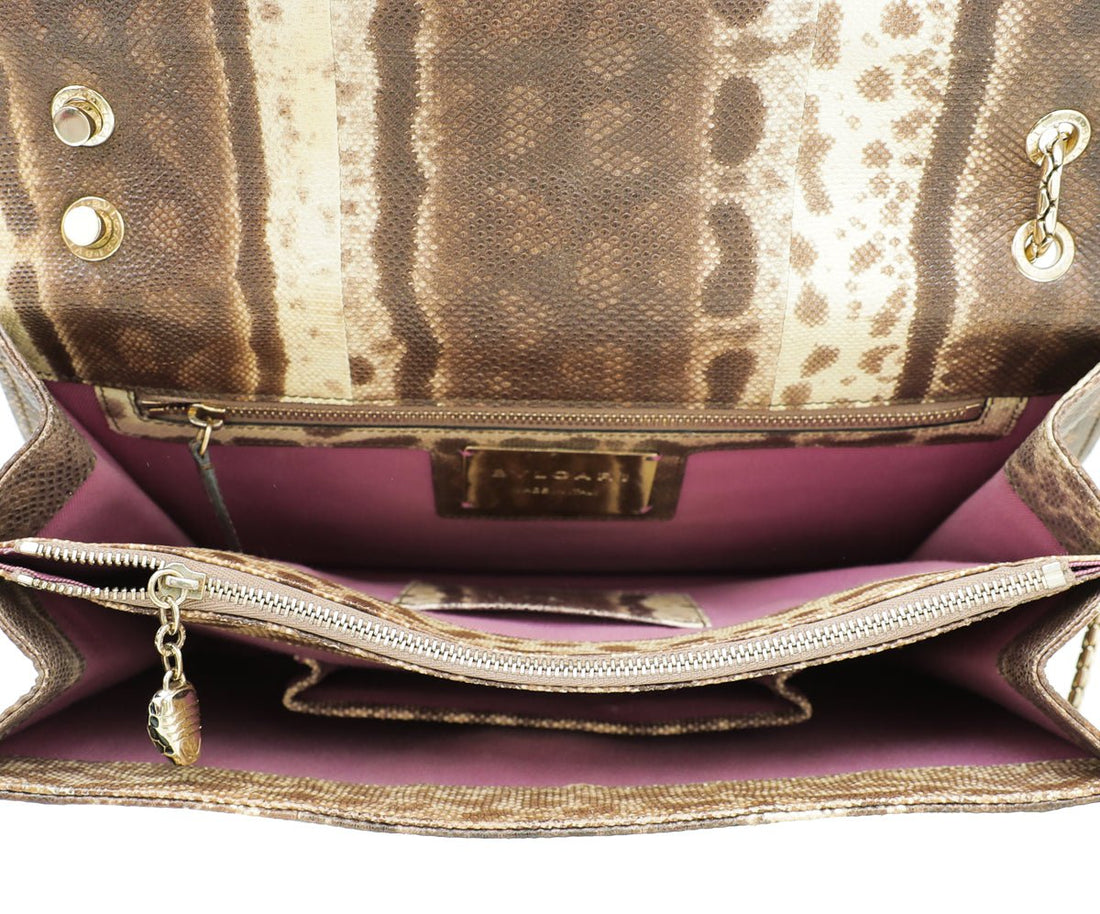 Bvlgari Brown Karung Skin Serpenti Forever Large Bag – THE CLOSET