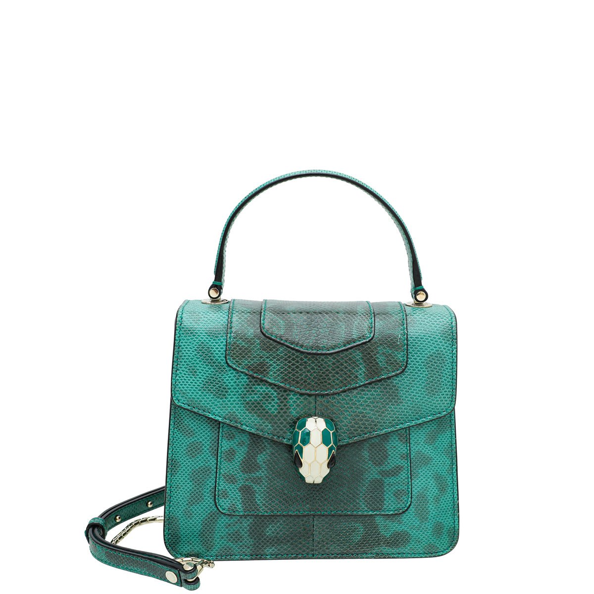 Bvlgari Green Karung Skin Serpenti Forever Top Handle Bag – THE CLOSET