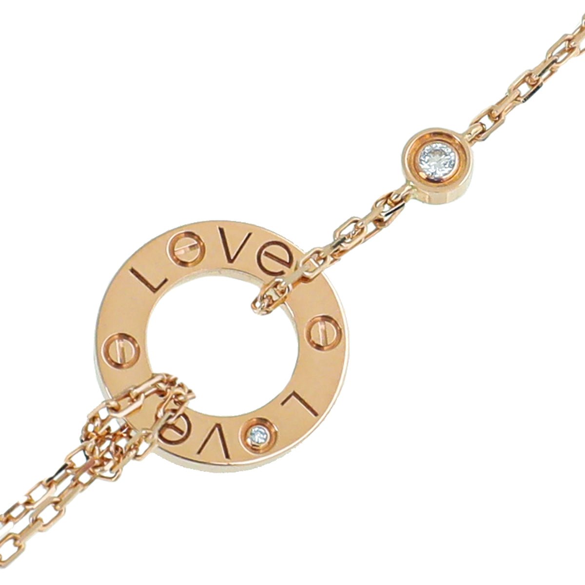 Cartier 18K Rose Gold 2 Diamond Love Bracelet – THE CLOSET