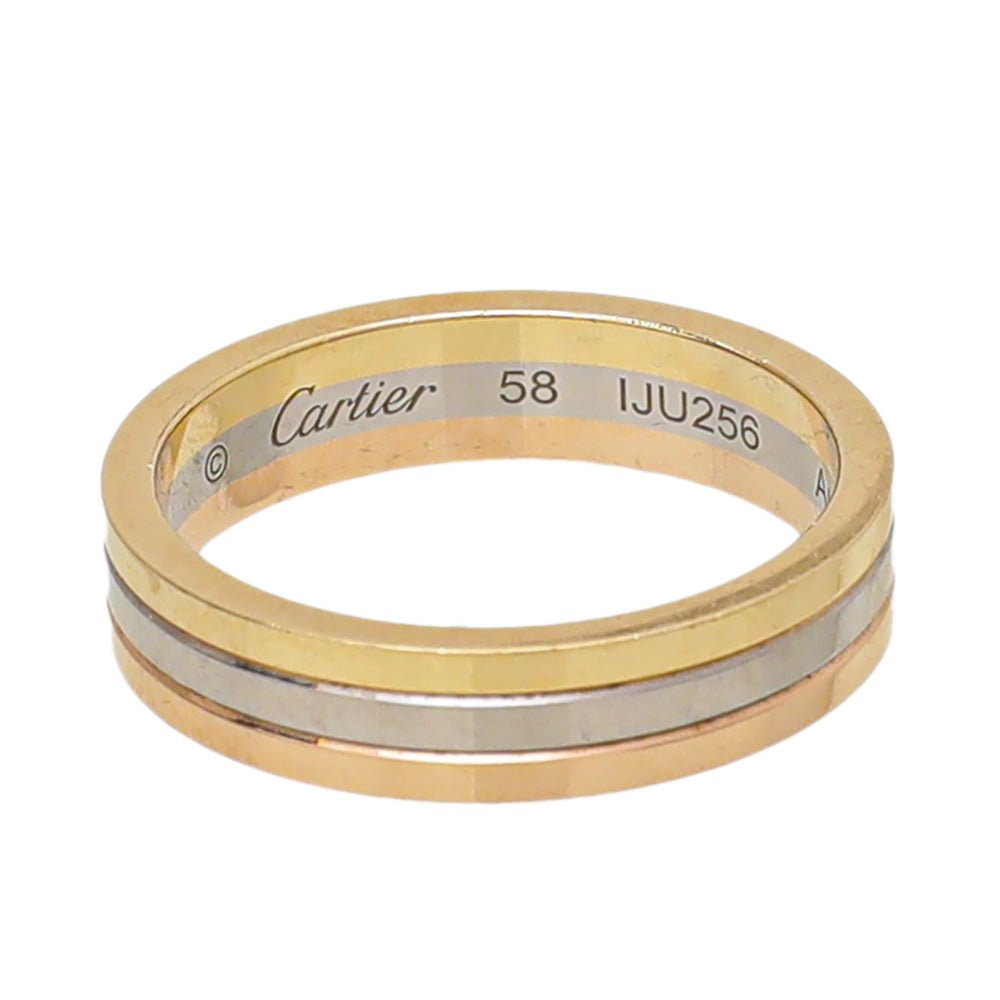 Cartier 18K Tricolor Gold Vendome Louis Cartier Wedding Ring 58 – THE ...