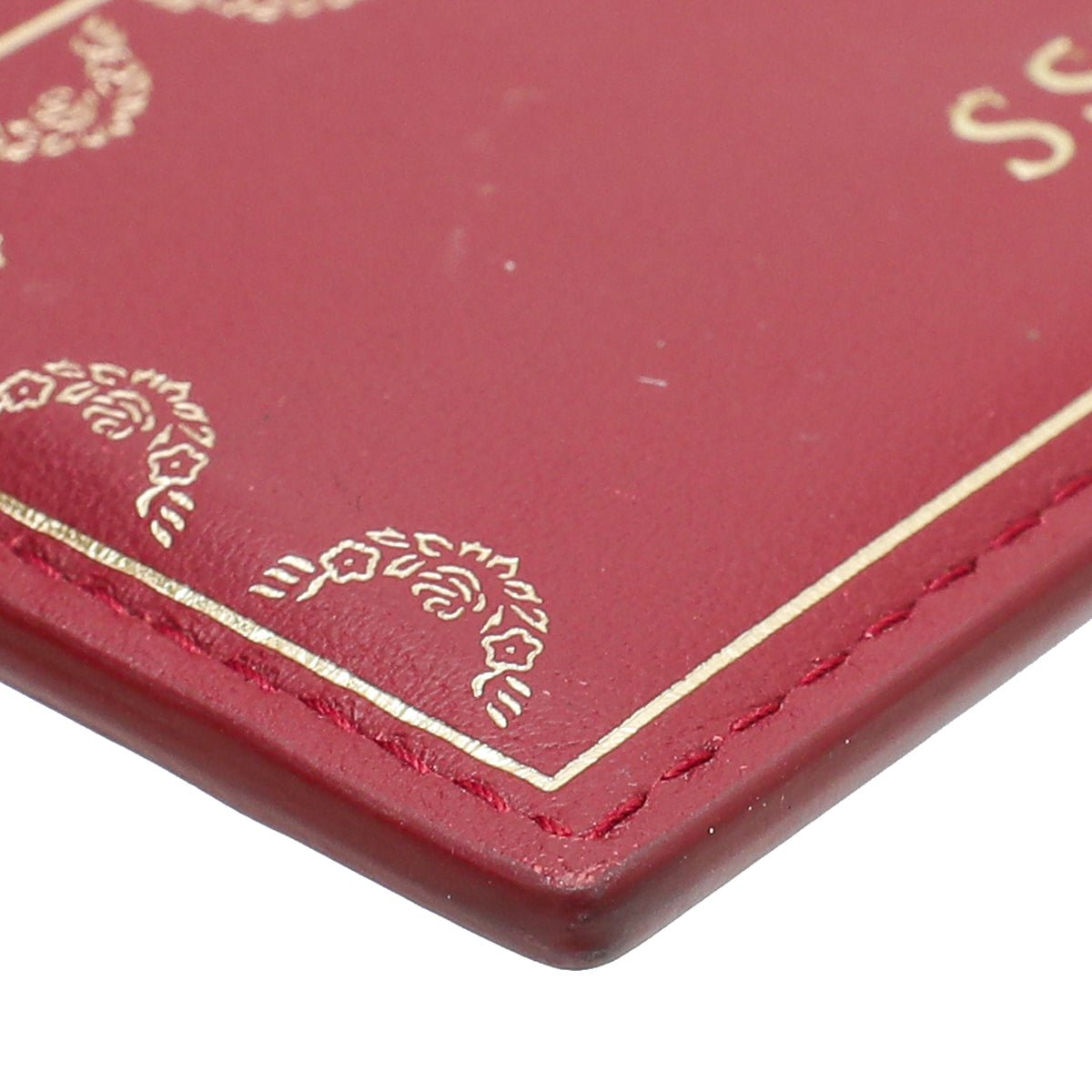 Cartier Spinal Red Guirlande De Cartier Card Holder W/ SSH Initial ...