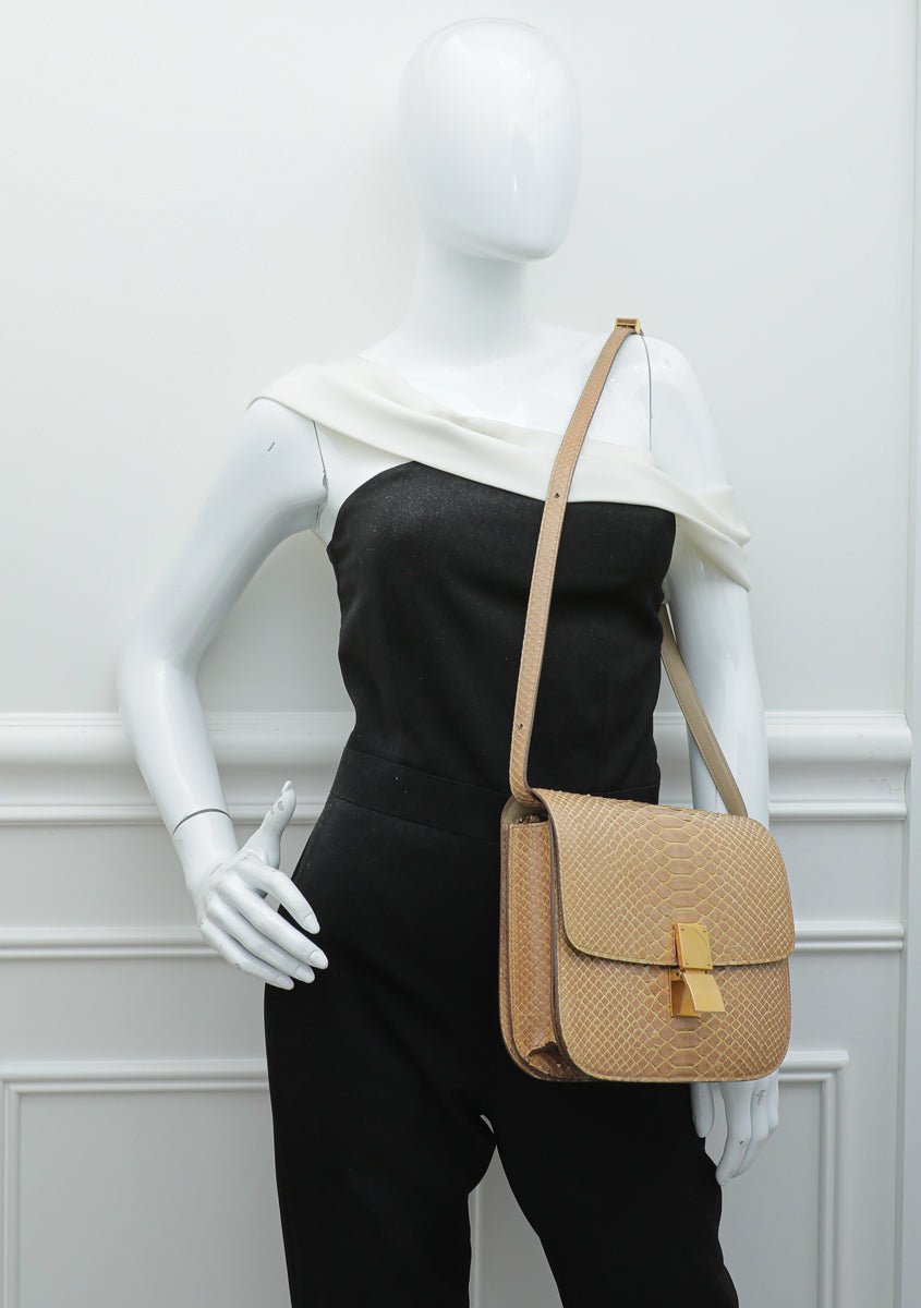 Celine Beige Python Classic Medium Bag – THE CLOSET