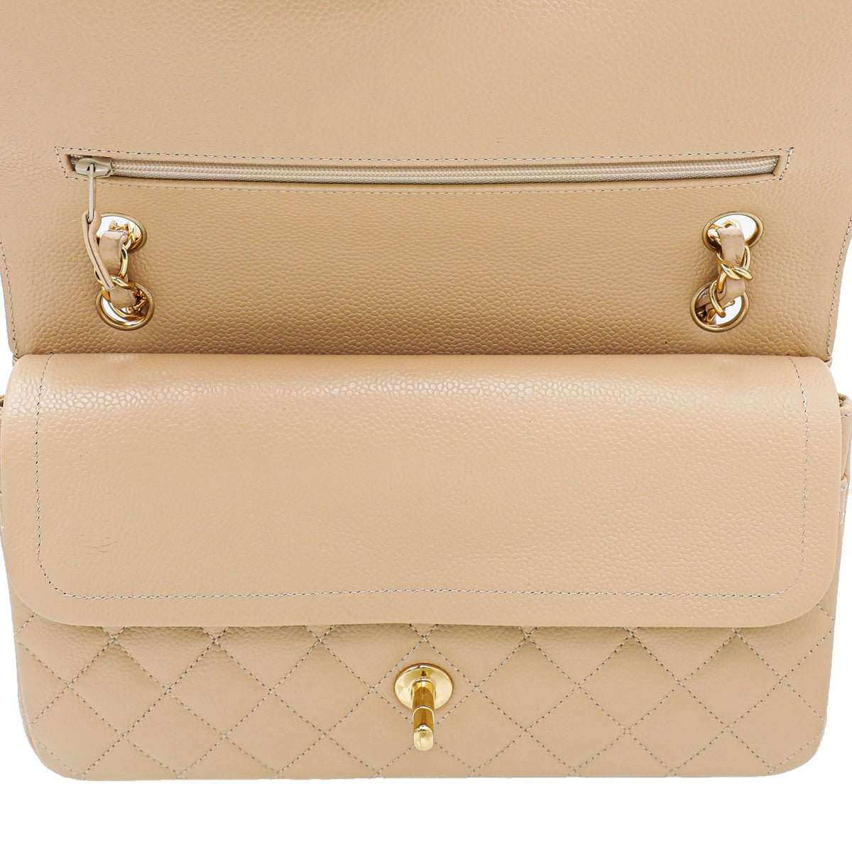 Chanel Beige CC Classic Double Flap Medium Bag – THE CLOSET