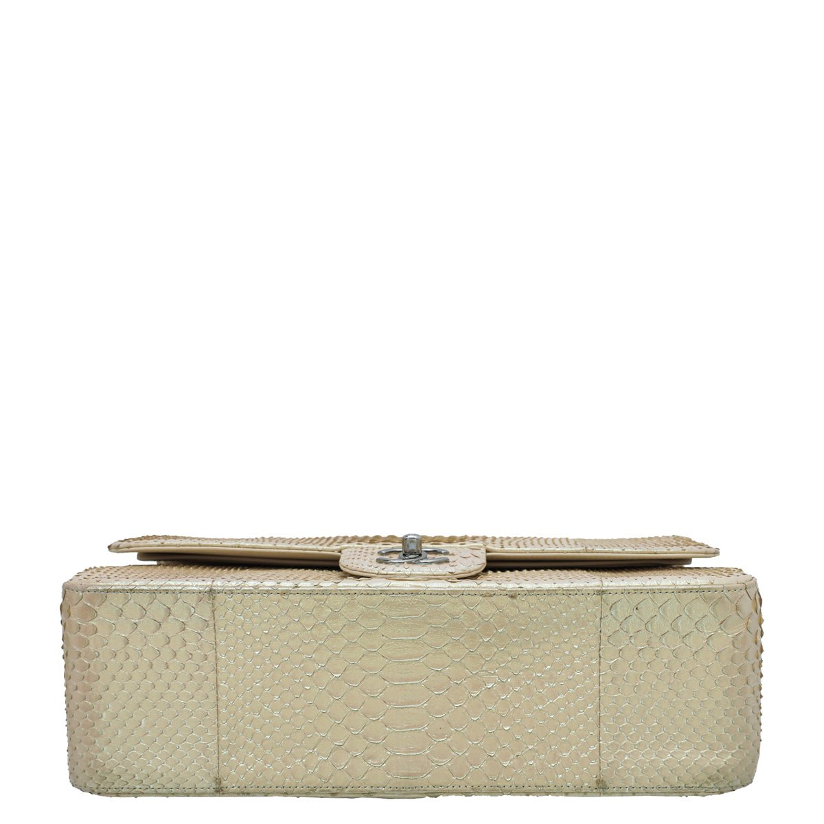 Chanel Beige Metallic Python CC Classic Double Flap Jumbo Bag – THE CLOSET