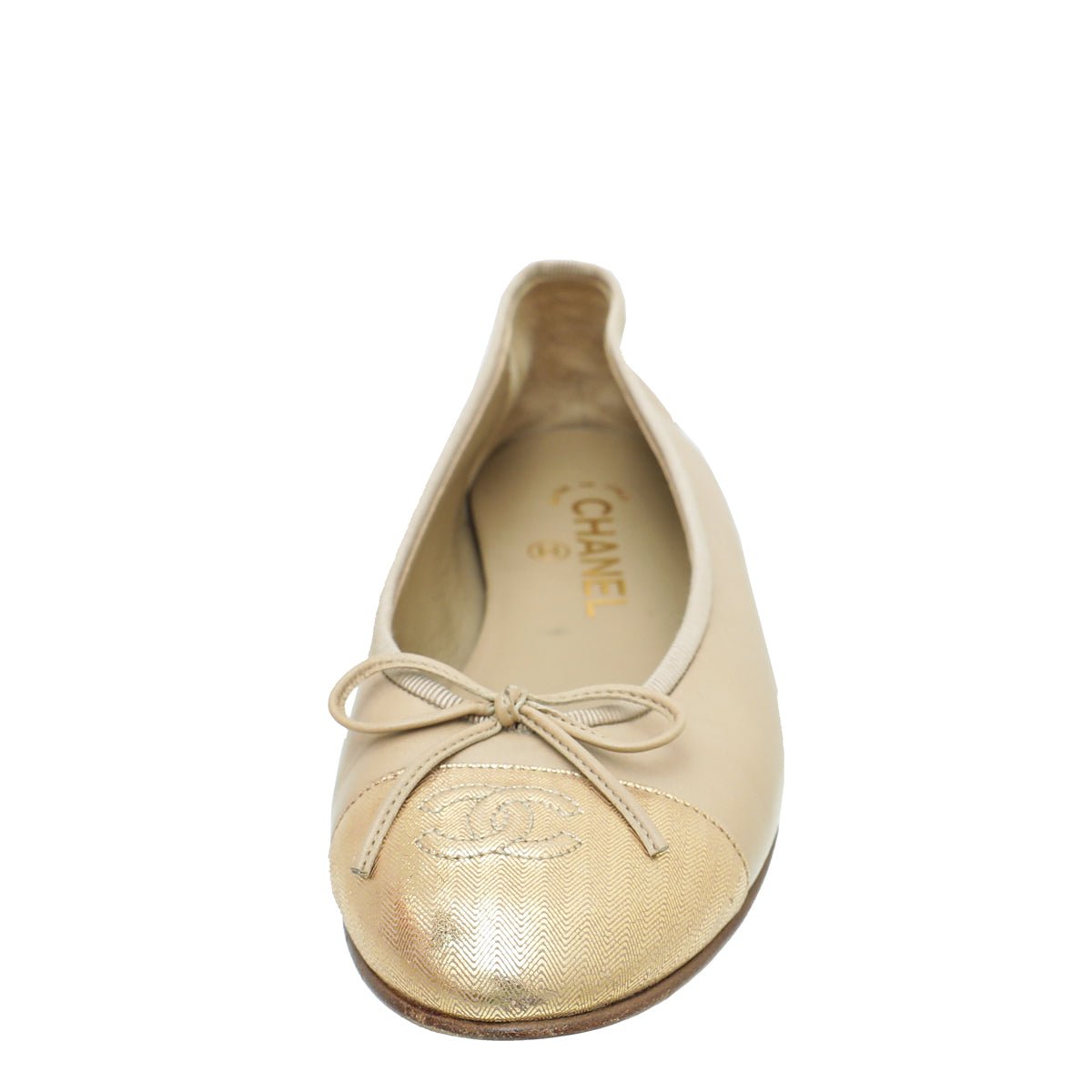 Chanel Bicolor CC Cap Toe Ballet Flats 38 – The Closet