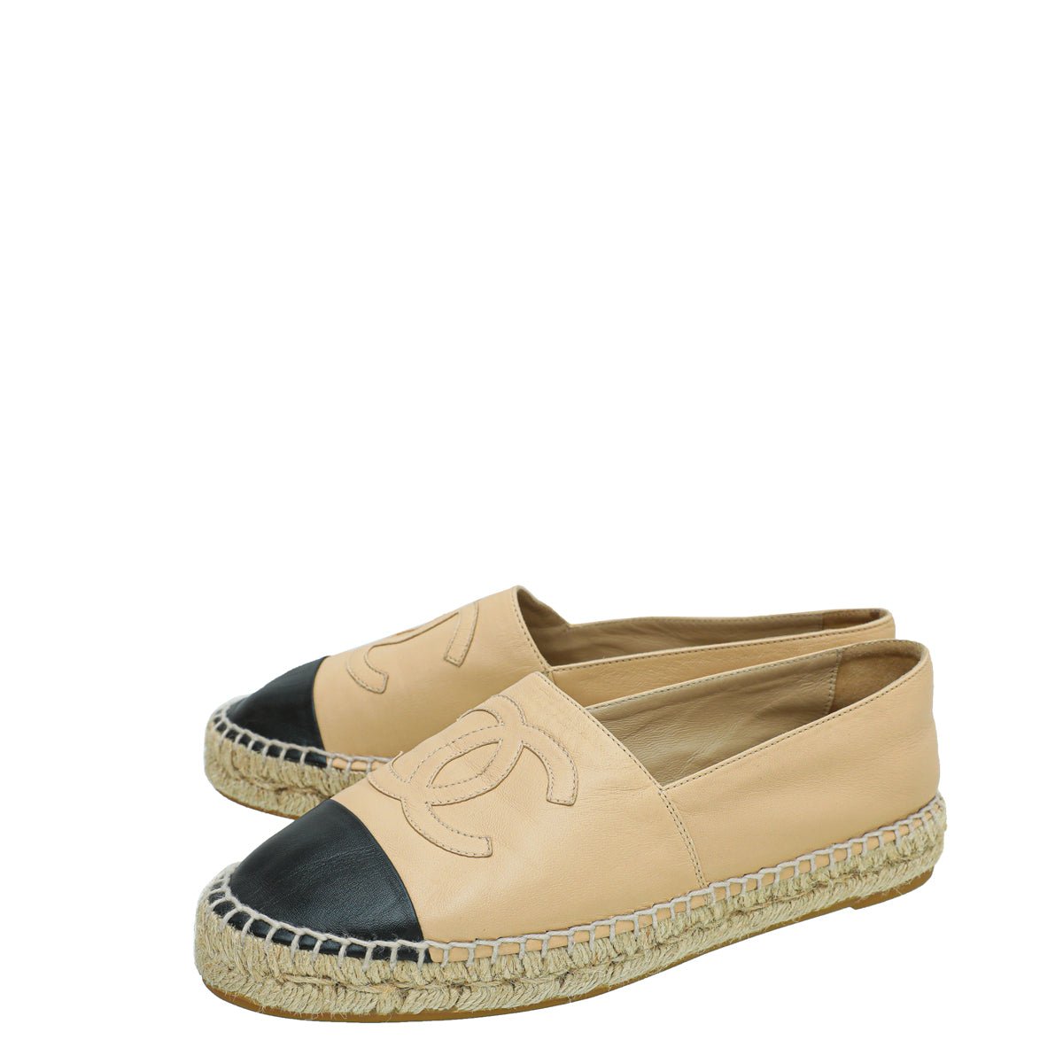 Chanel Bicolor CC Cap Toe Espadrille 38 – THE CLOSET