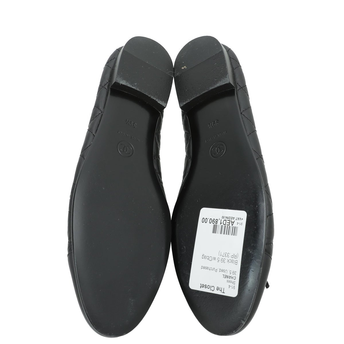 Chanel Black Cap toe Quilted Ballerina Flats 39.5 – THE CLOSET