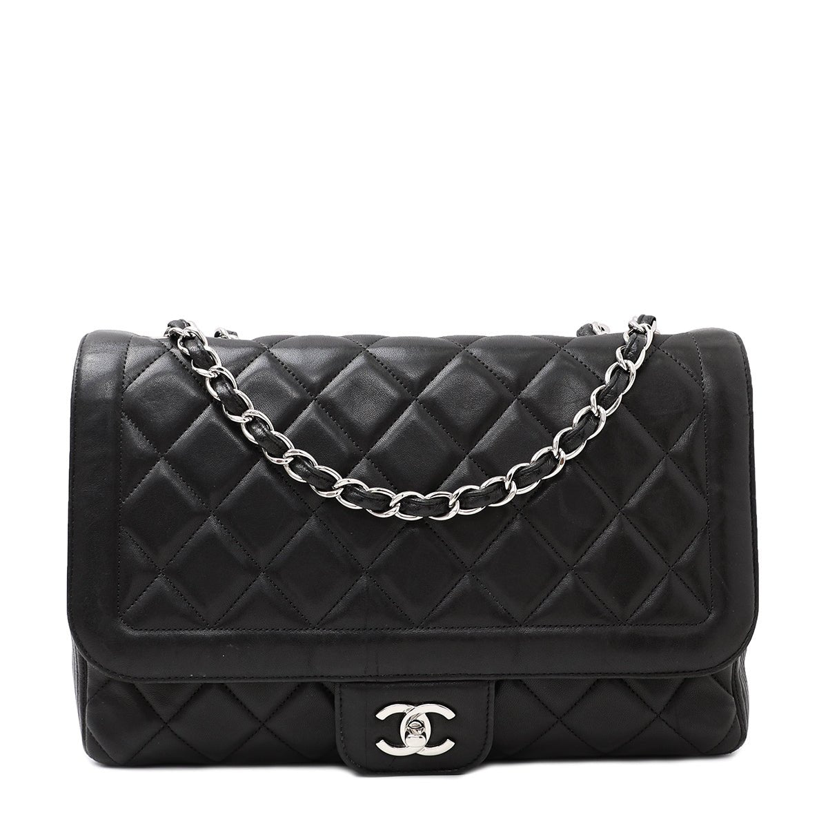 Chanel Black CC Border Flap Diamond Vertical Bag – THE CLOSET