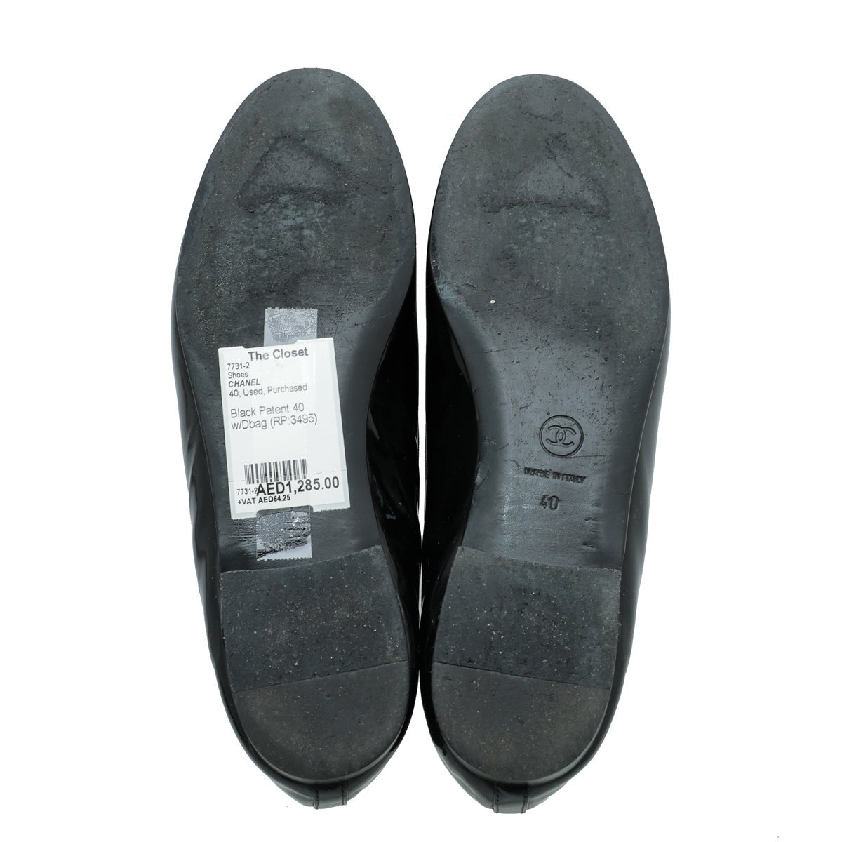 Chanel Black CC Cap Toe Ballerina Flats 40 – The Closet
