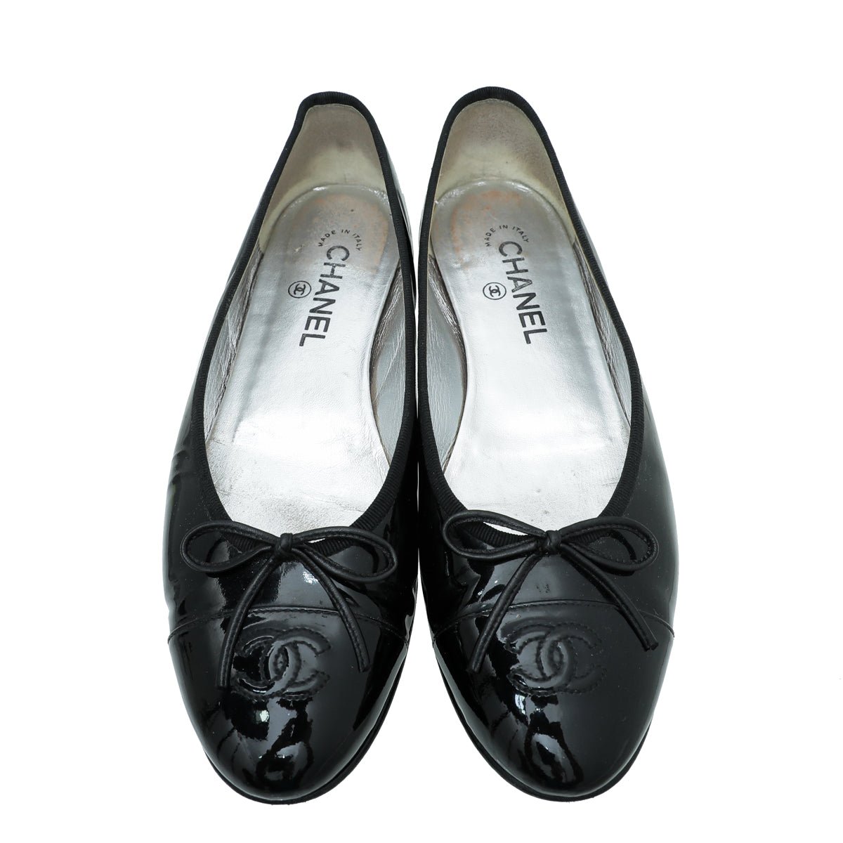 Chanel Black CC Cap Toe Ballerina Flats 40 – The Closet