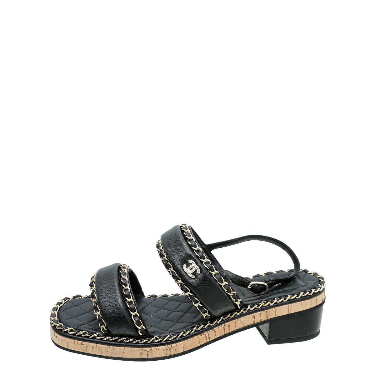 Chanel Black CC Chain Slides Sandal 42 – THE CLOSET