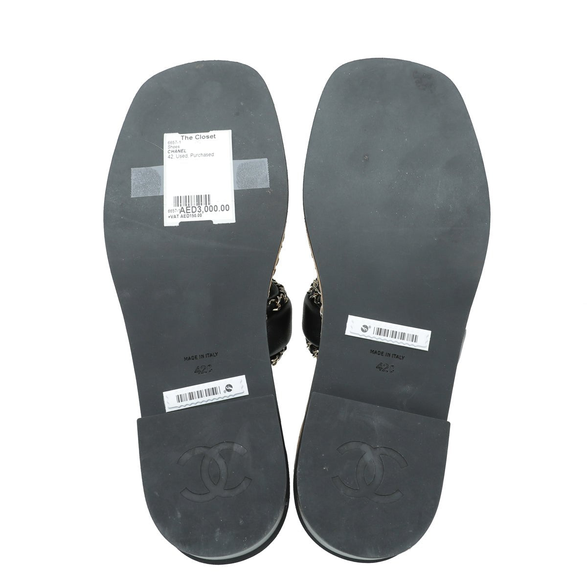 Chanel Black CC Chain Slides Sandal 42 – THE CLOSET