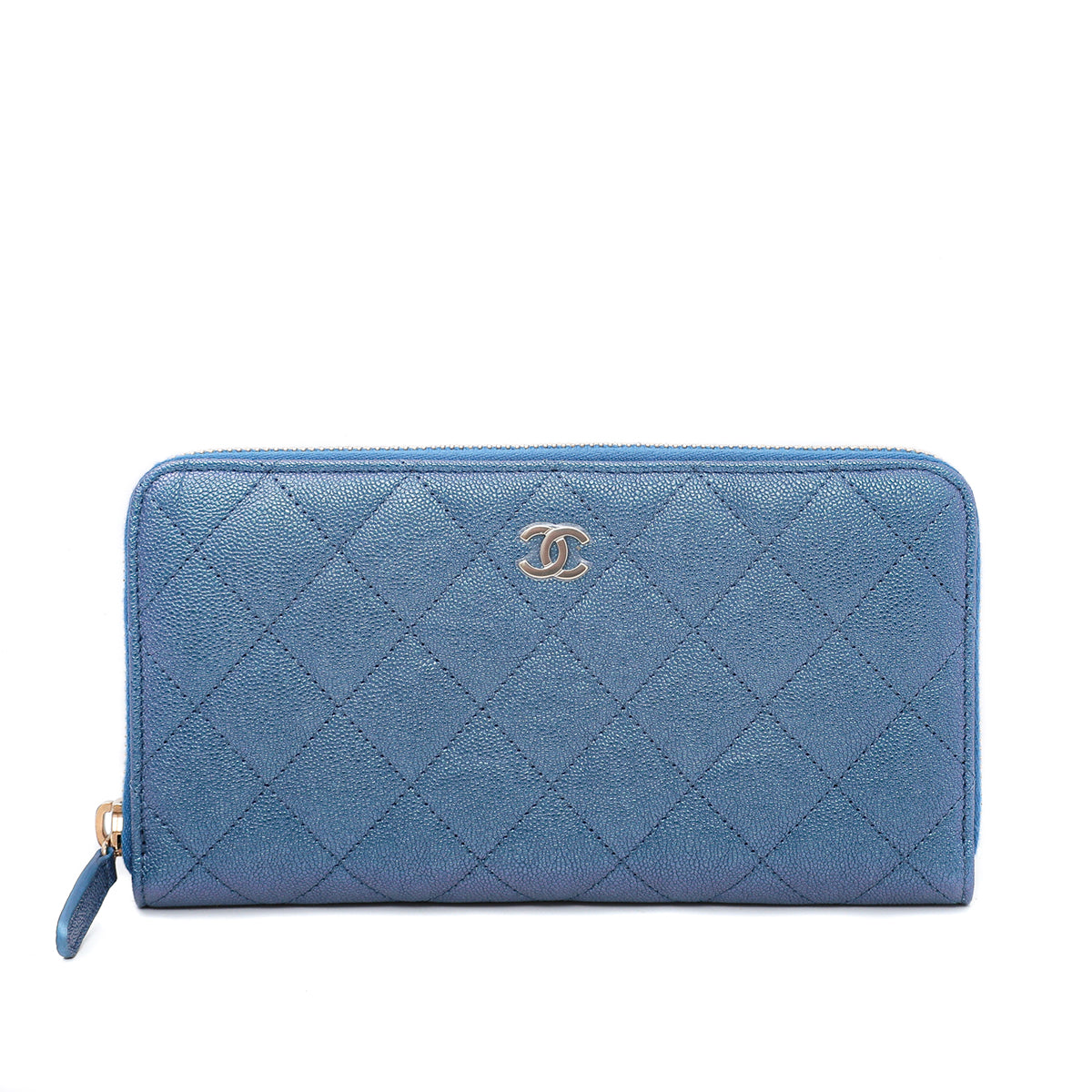 Chanel Metallic Blue Long Zippy Wallet – THE CLOSET