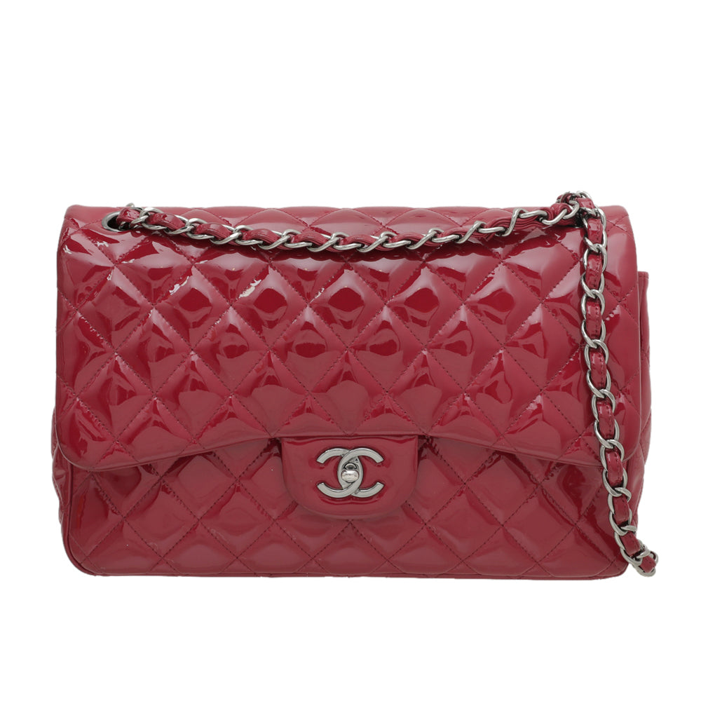 Chanel Cherry Red CC Classic Double Flap Jumbo Bag – THE CLOSET