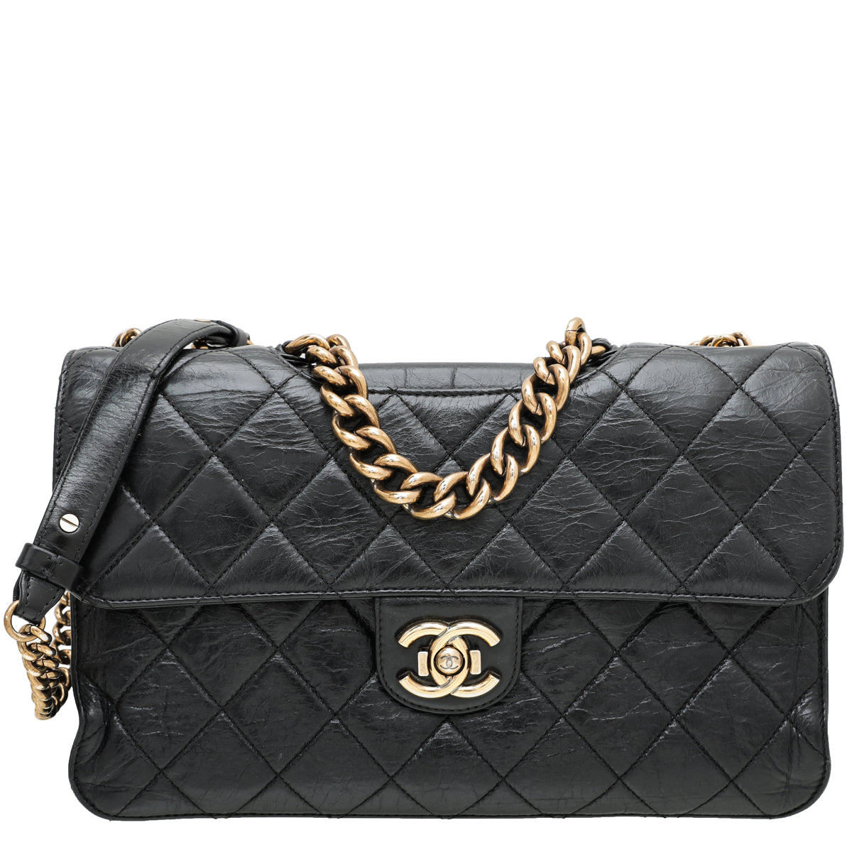 Chanel Black Glazed CC Perfect Edge Bag – THE CLOSET