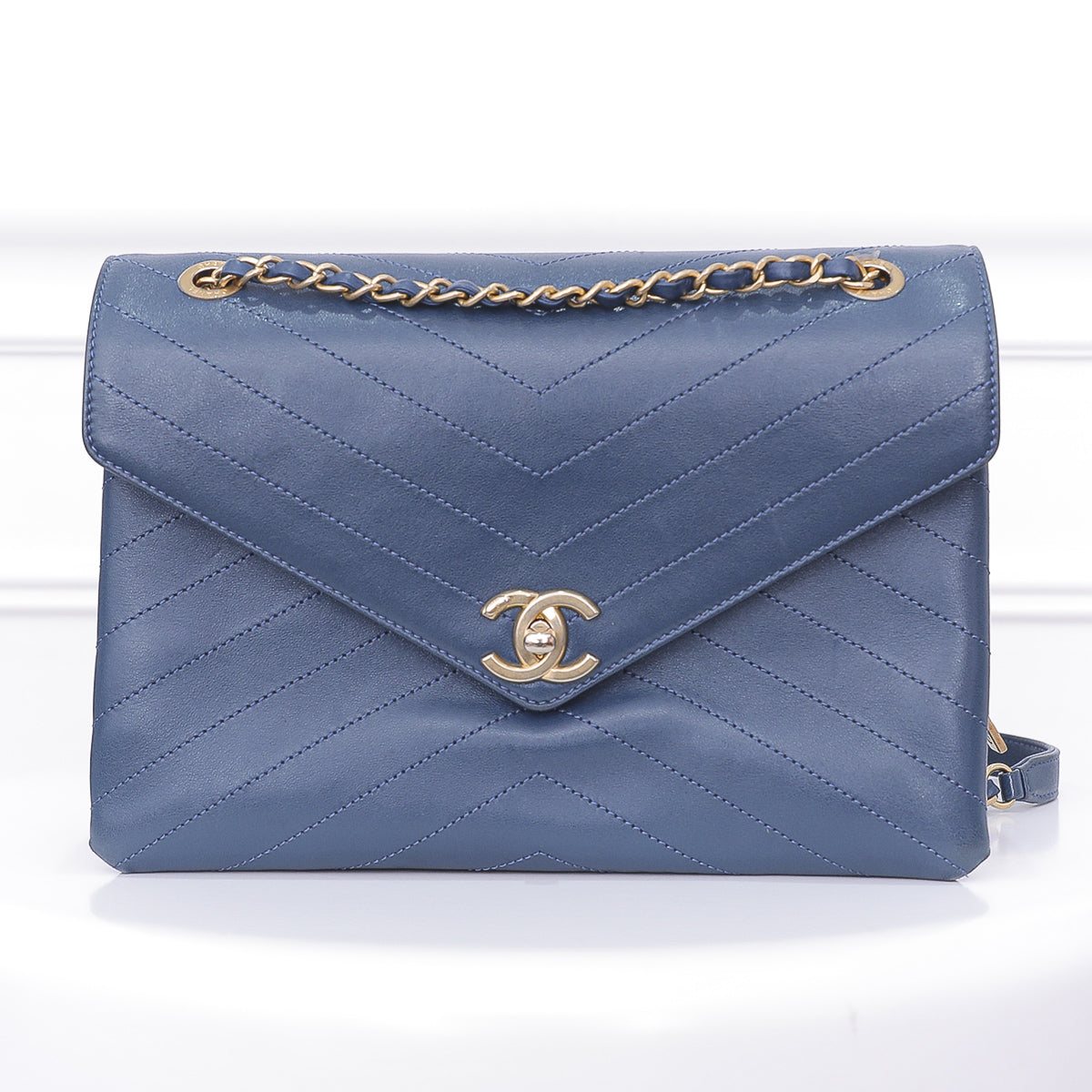 Chanel Blue Envelope Flap Bag – THE CLOSET