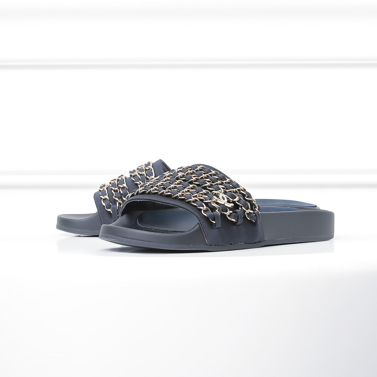 Chanel Marine Mule Pool Slides Sandals 36 – THE CLOSET