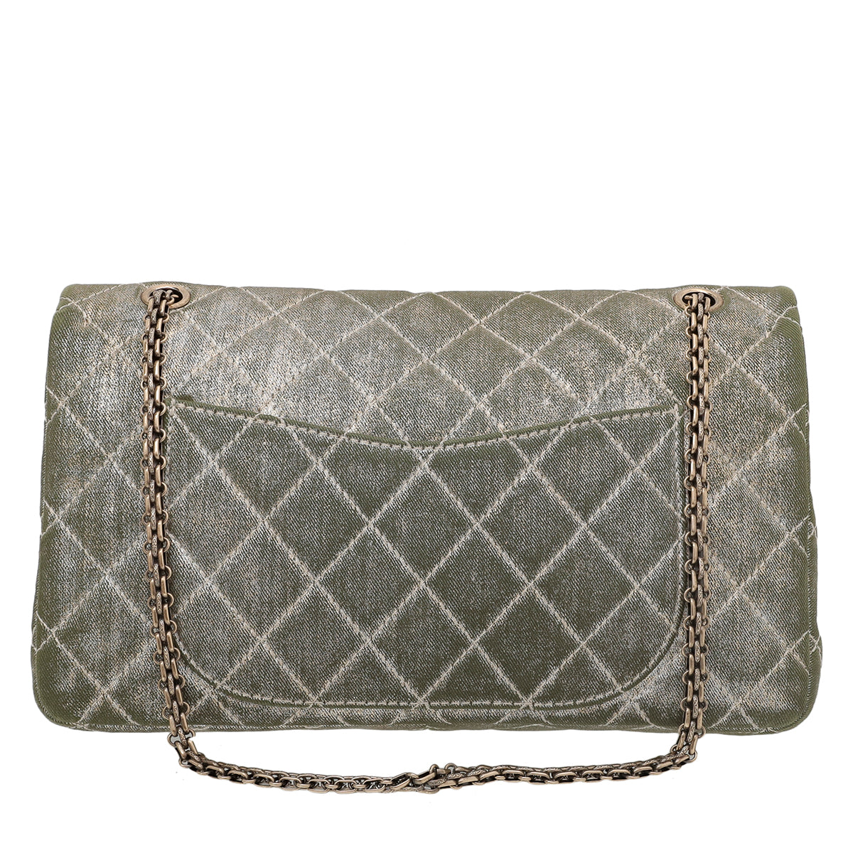 Chanel Metallic Khaki Denim Reissue Double Flap Bag – THE CLOSET