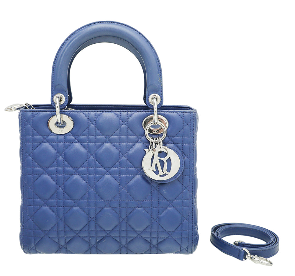 Christian Dior Blue Lady Dior Medium Bag – THE CLOSET