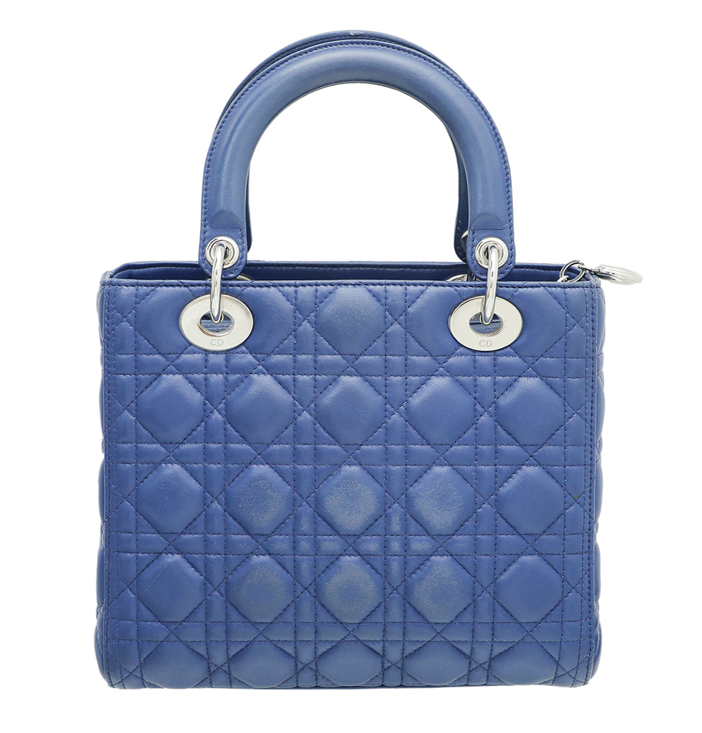 Christian Dior Blue Lady Dior Medium Bag – THE CLOSET