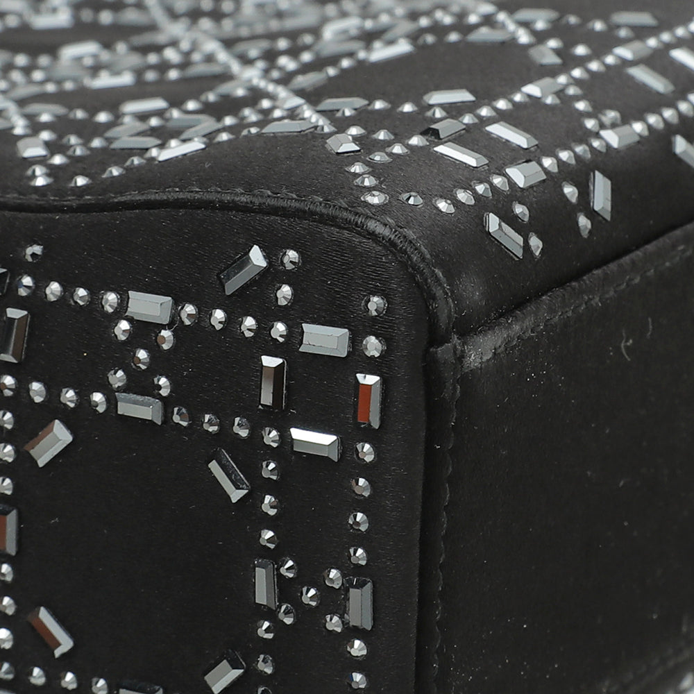 Christian Dior Black Satin Lady Dior Strass Cannage Bag – THE CLOSET