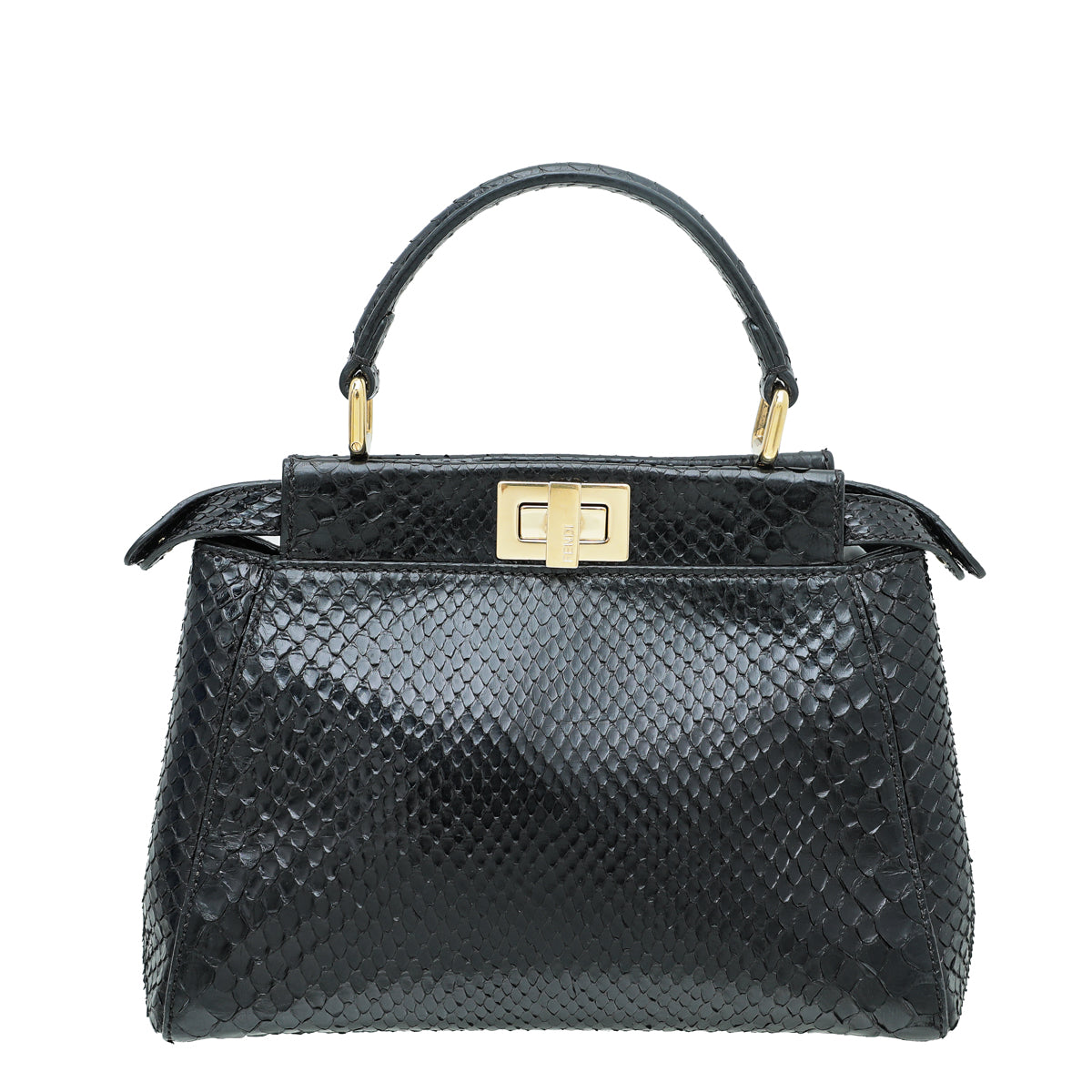 Fendi Black Python Peekaboo Iconic Mini Bag – THE CLOSET