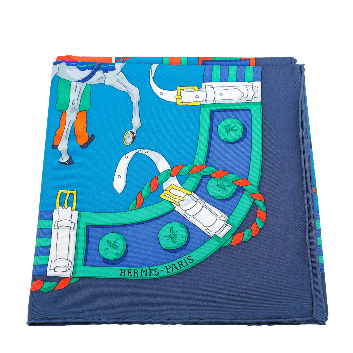 Hermes Blue Multicolor Ronds De Marche By Hubert Scarf – THE CLOSET
