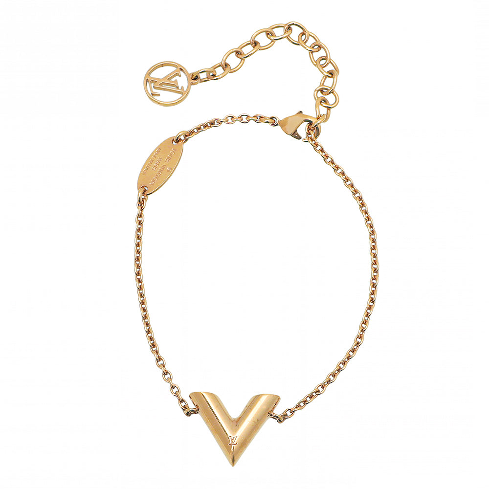 Louis Vuitton Gold Tone Essential V Bracelet – THE CLOSET