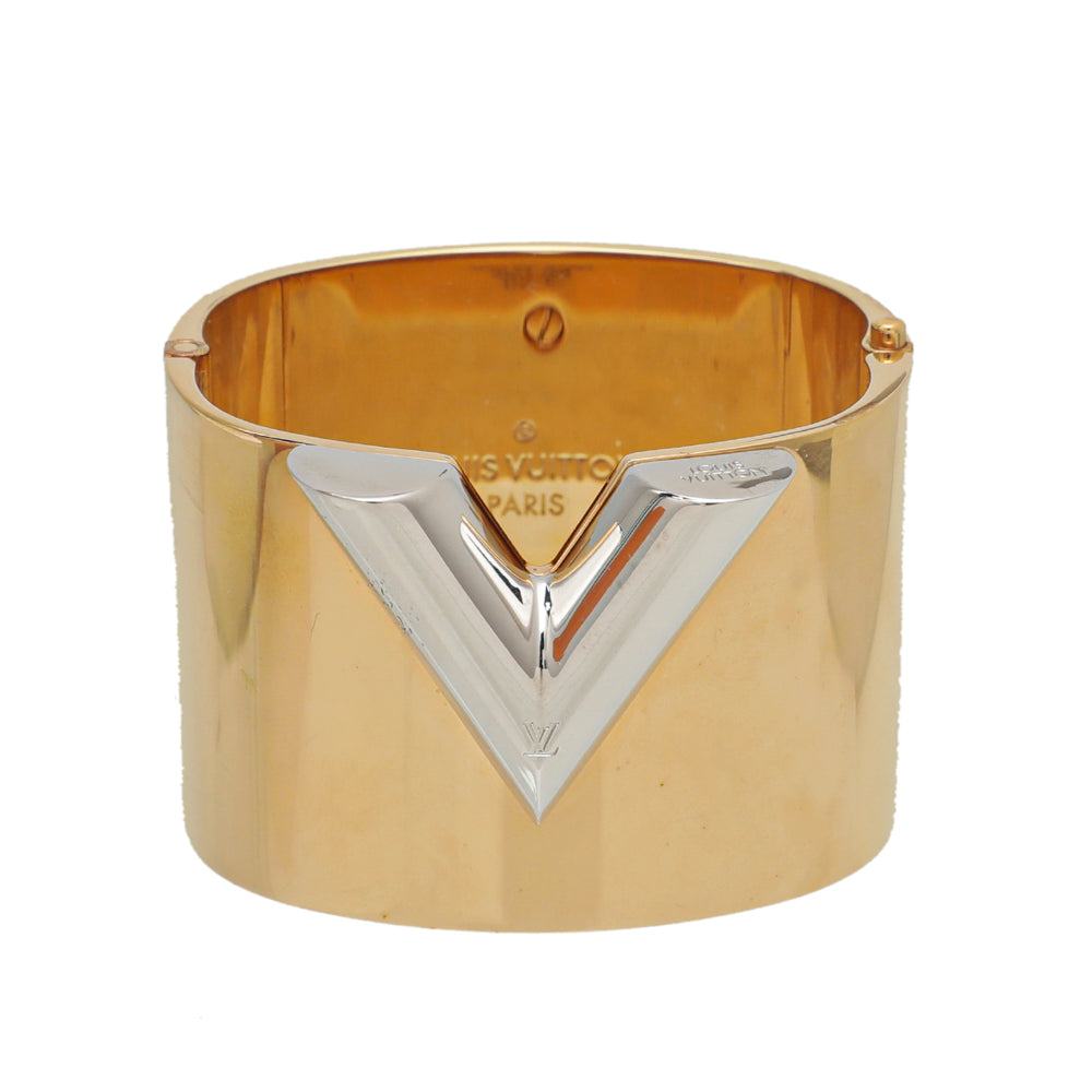 Louis Vuitton Gold Essential V Cuff Bracelet – THE CLOSET