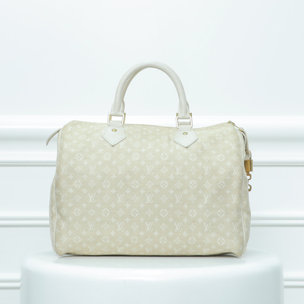 Louis Vuitton Off White Mini Lin Speedy 30 Bag – THE CLOSET