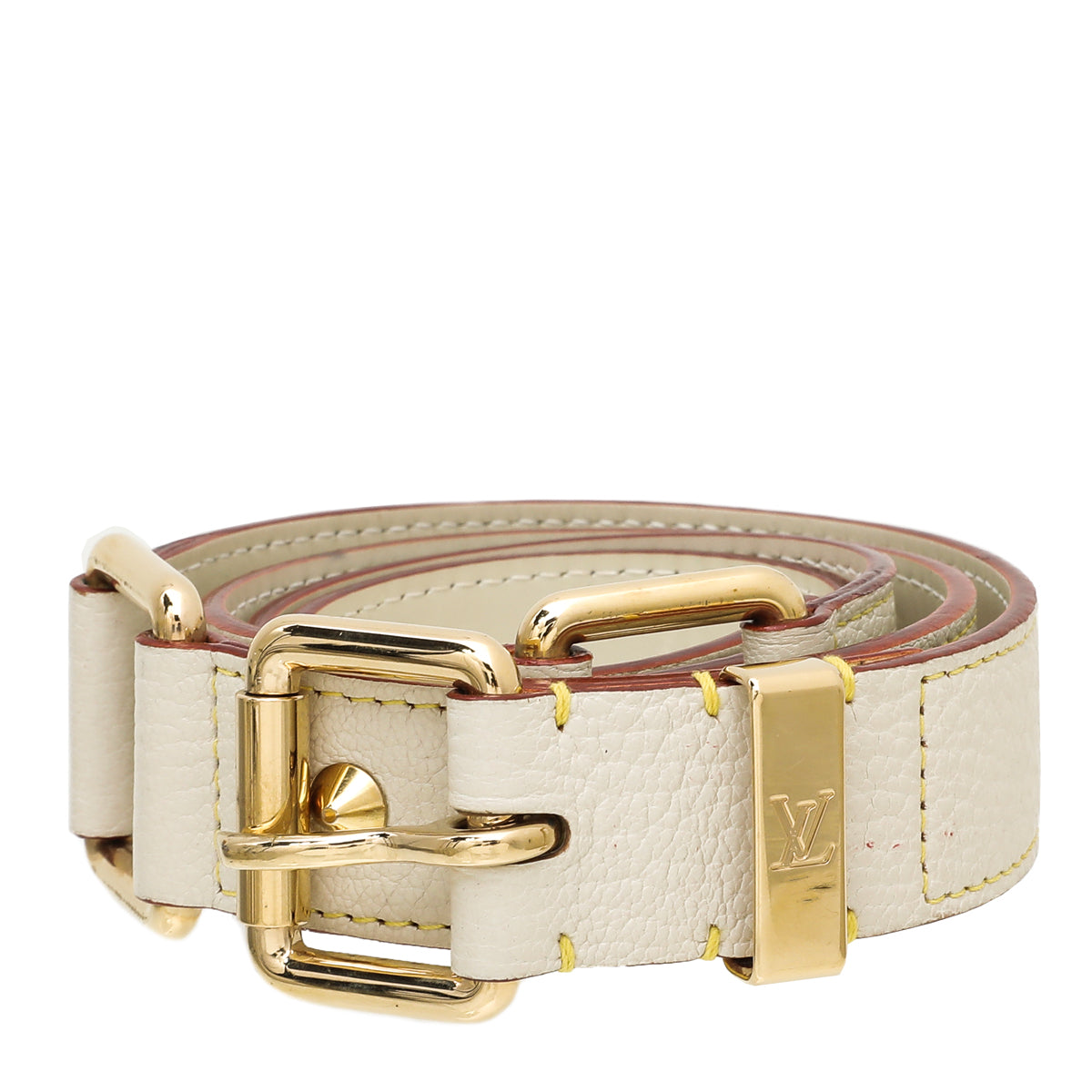 Louis Vuitton Off White Suhali Studded Belt 36 – THE CLOSET
