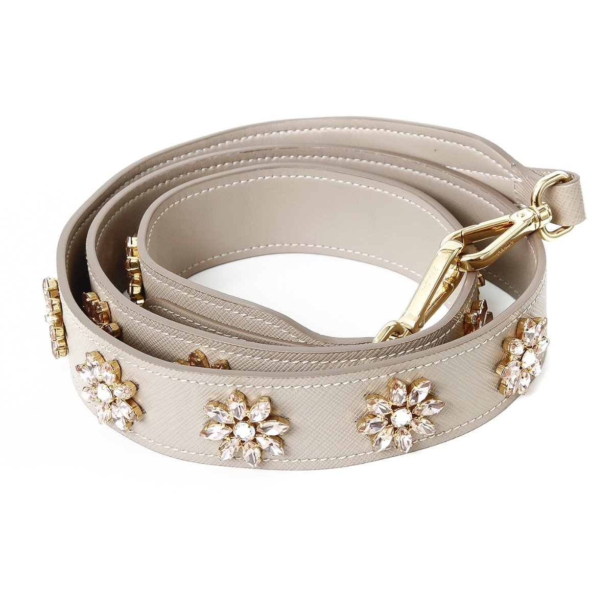 Prada Nude Pink Flower Stones Bag Strap – The Closet