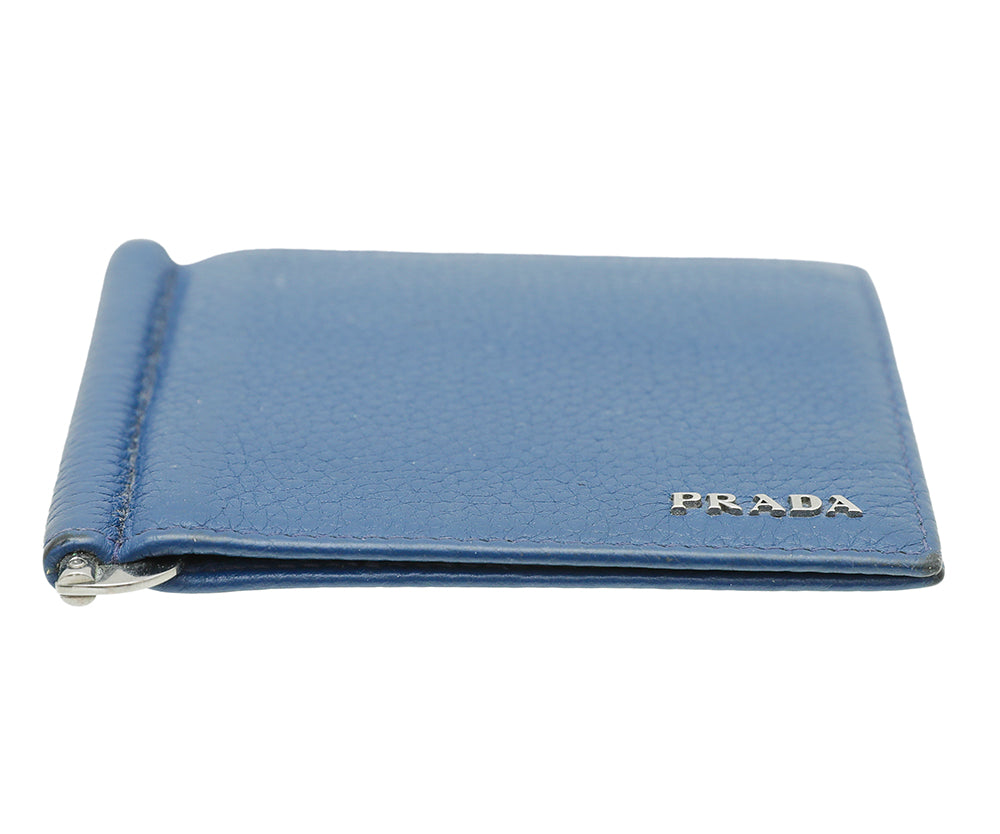Prada Blue Money Clip Bifold Wallet – THE CLOSET