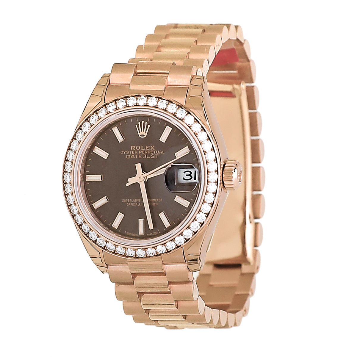 Rolex 18K Everose Gold Lady Datejust 28mm Watch – THE CLOSET