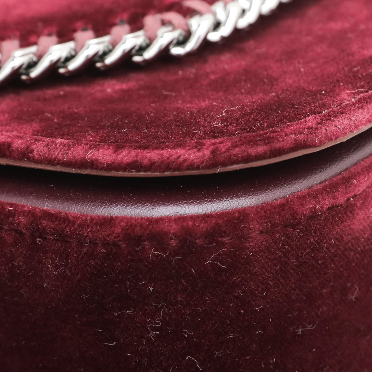 Stella Mccartney Burgundy Velvet Falabella Box Flap Bag – THE CLOSET