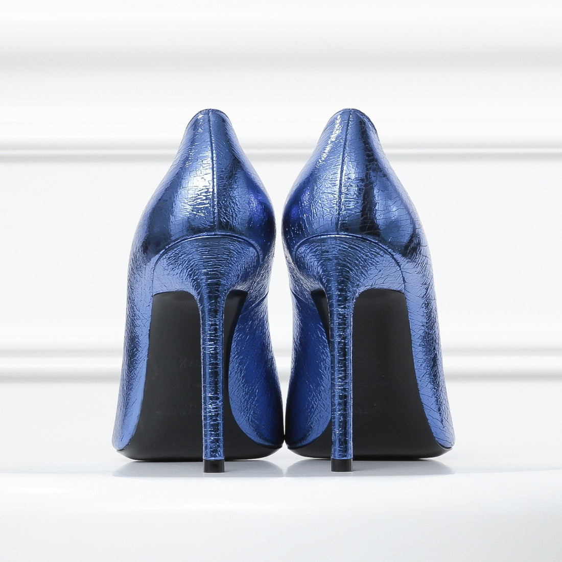 YSL Metallic Royal Blue Anja Pumps 37.5 – THE CLOSET